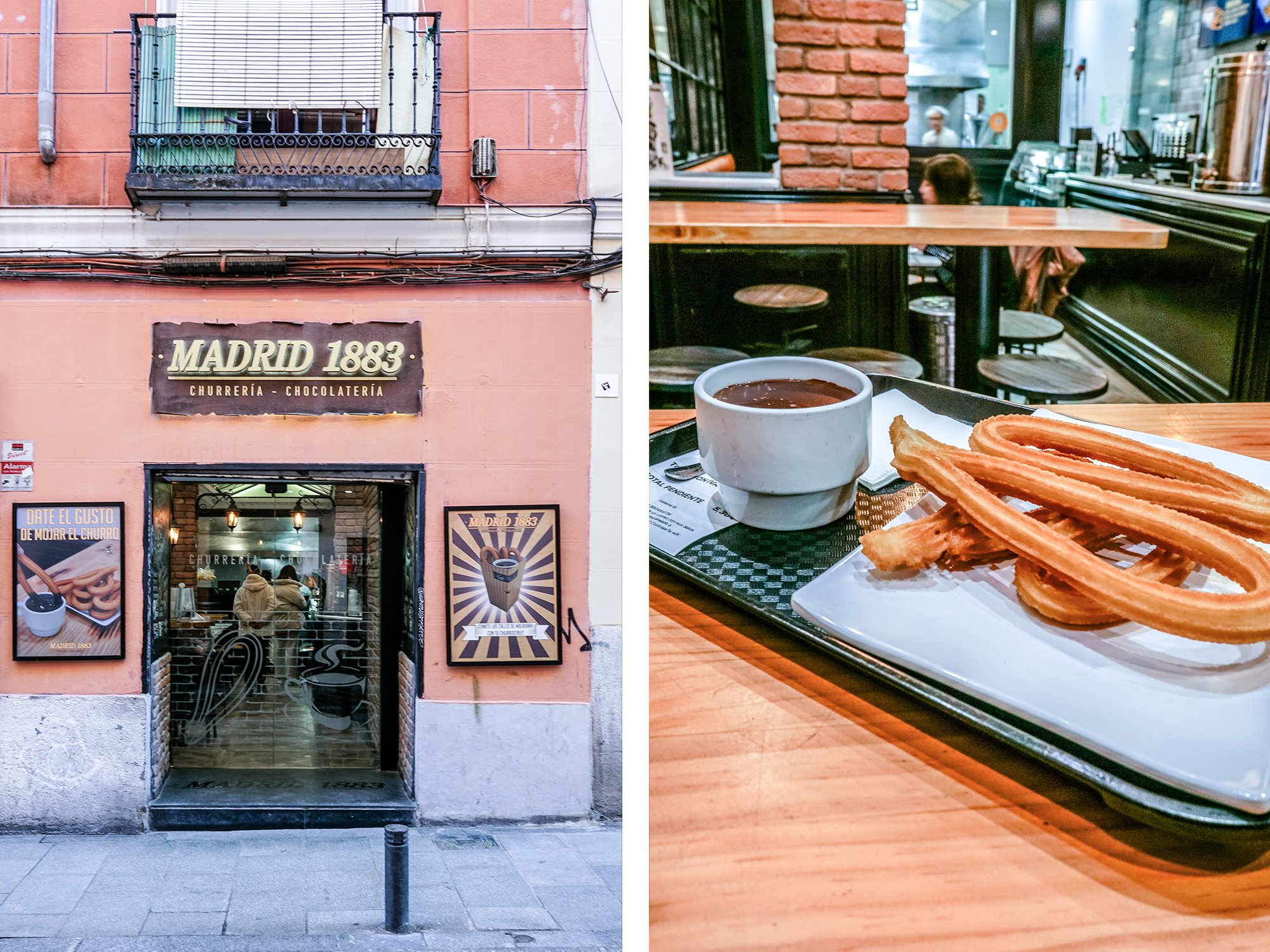 Dippe Churros in heiße Schoki in der Churrería Madrid 1883 | Reisevergnügen